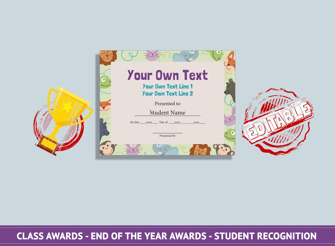Editable Classroom Awards - End of the Year Awards - Student ...
