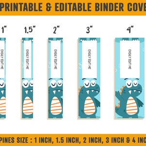 Dinosaur Binder Cover, 10 Printable & Editable Covers+spines, Binder ...