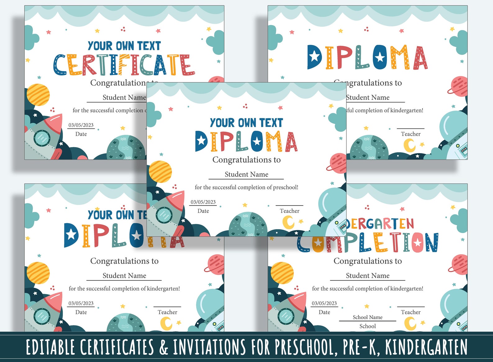 Galactic Achievements: 37 Pages of Planets and Space-themed Diplomas ...