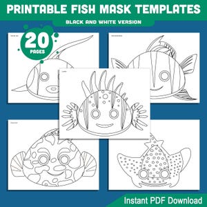 Printable Fish Mask Templates – Fun DIY Coloring Masks for Kids ...