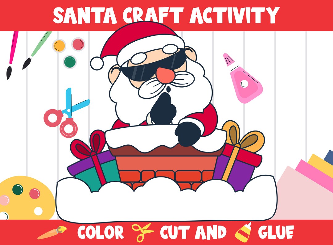 Santa Craft Activity - Color, Cut, and Glue for Prek to 2nd Grade, PDF ...