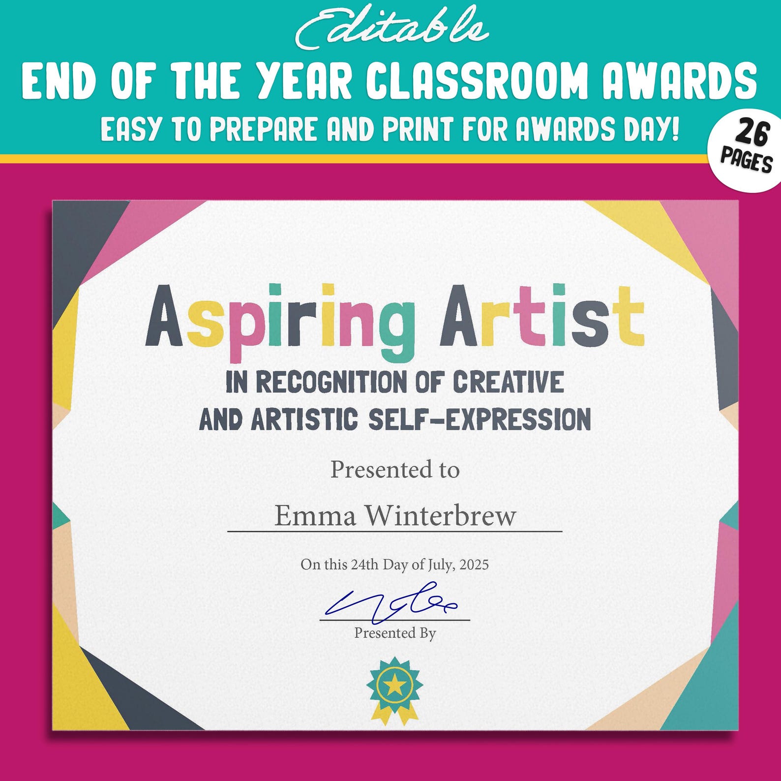 Editable End of School Awards, End of the Year Awards, Student ...