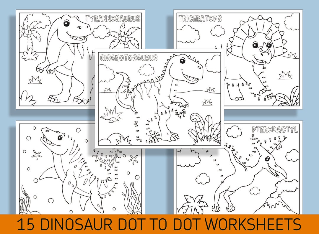 Roar Into Learning With 15 Dinosaur Dot-to-dot Worksheets: Perfect for ...
