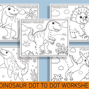 Roar Into Learning With 15 Dinosaur Dot-to-dot Worksheets: Perfect for ...