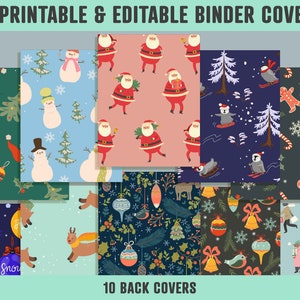 Santa Claus Christmas Winter Binder Cover, 10 Printable/editable Binder ...