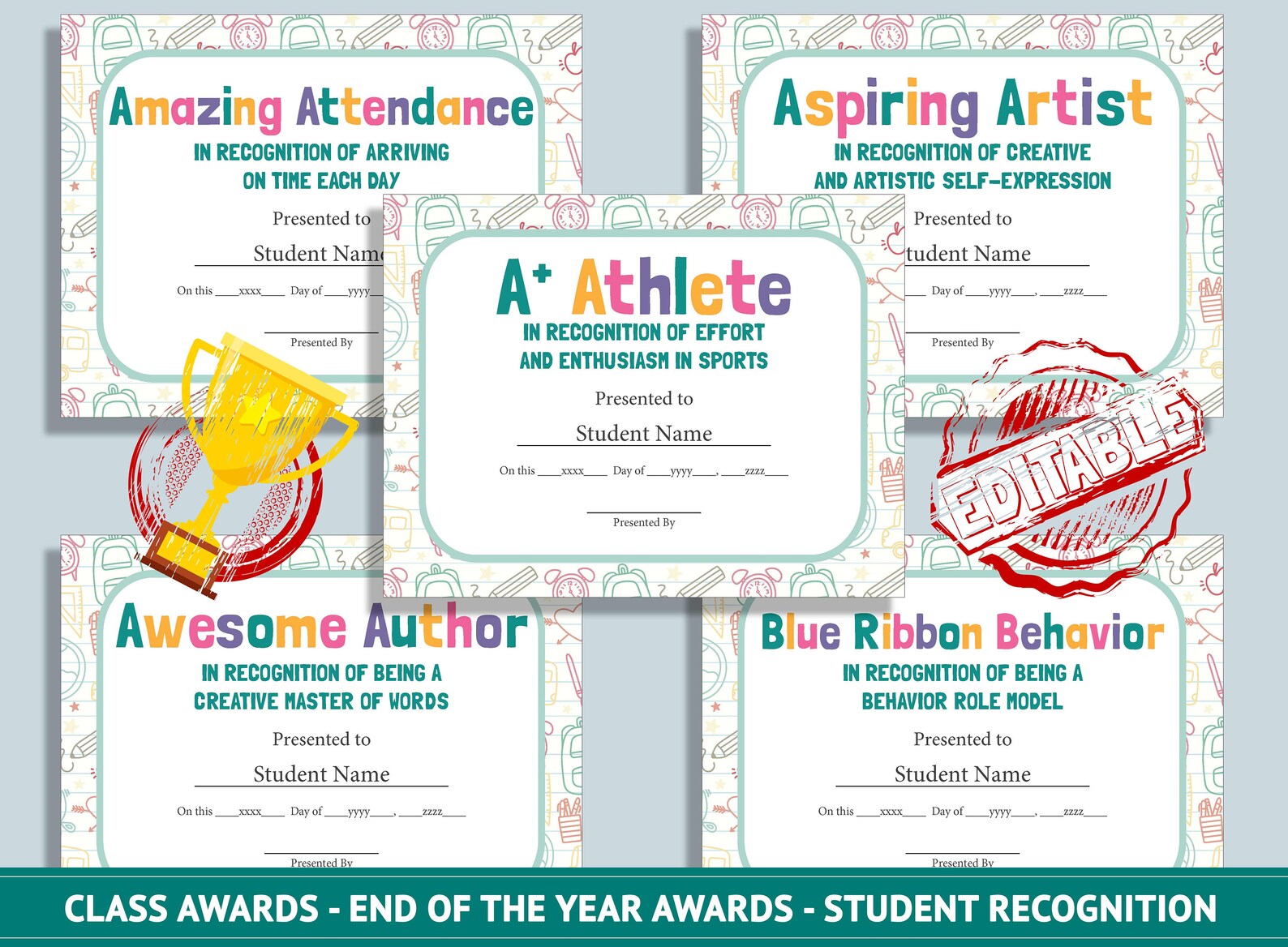 Editable Star Student Certificate, Annual Awards, End of School Year ...
