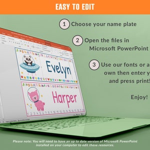 Student Desk Plates, 30 Printable/editable Space Animals Classroom Name ...