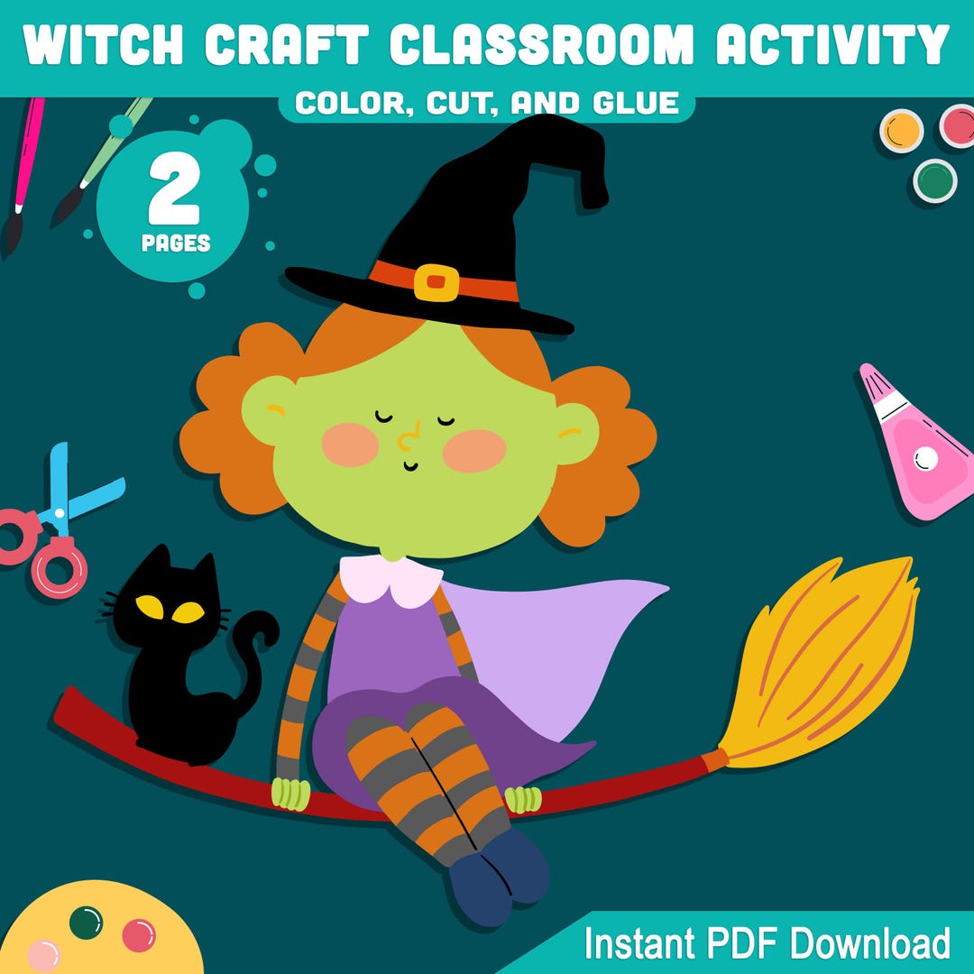 Printable Witch Craft Classroom Activity for Preschool, Pre-k ...