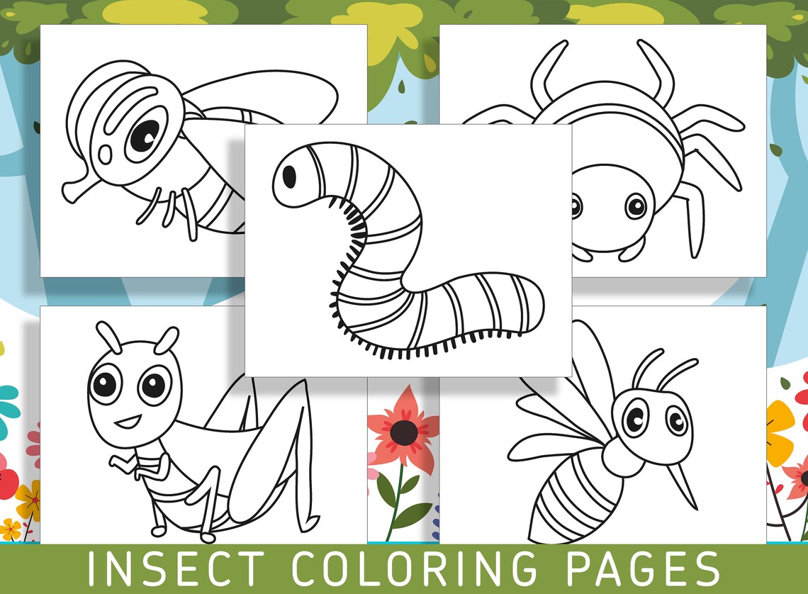 Insect Coloring Pages: 25 Fun Coloring Book Designs, Perfect for Insect ...