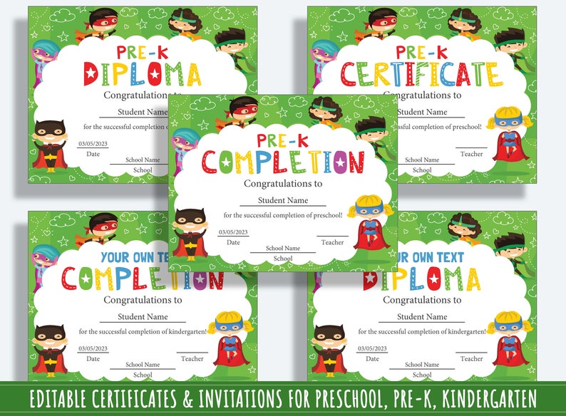 37 Pages of Superhero-themed Diplomas, Certificates, and Invitations ...