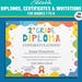 Editable 2nd Grade Graduation, 1st to 8th Grade Diploma, Certificate of ...