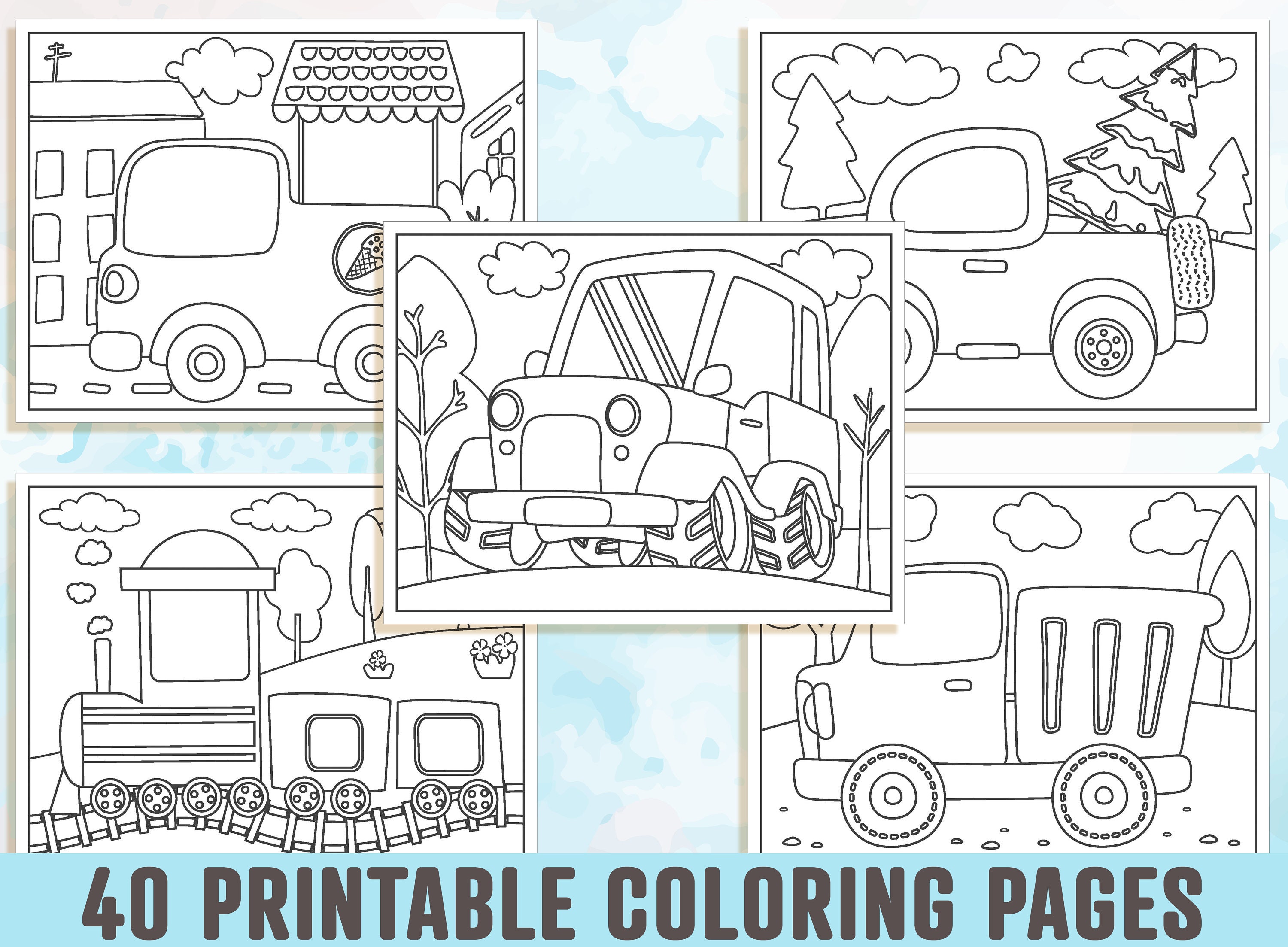 Vehicle Coloring Pages: 40 Fun and Exciting Designs for Kids, Boys, and ...