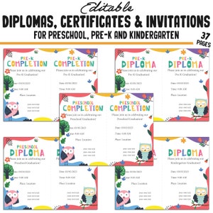 37 Editable Kindergarten, Pre-k, and Preschool Certificates of ...