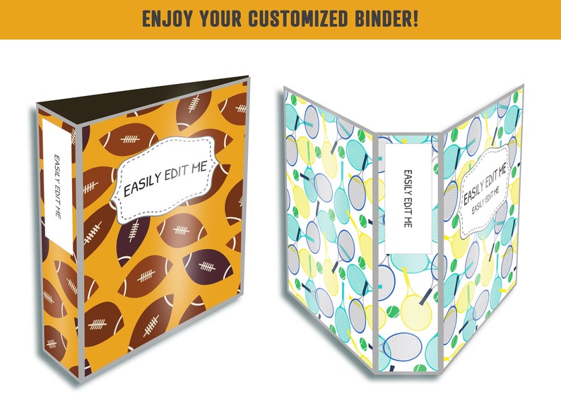 Sports Binder Cover 10 Printable & Editable Coversspines - Etsy