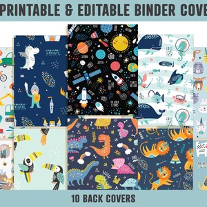 Binder Cover for Boys, 10 Printable/editable Covers+spines, Teacher ...