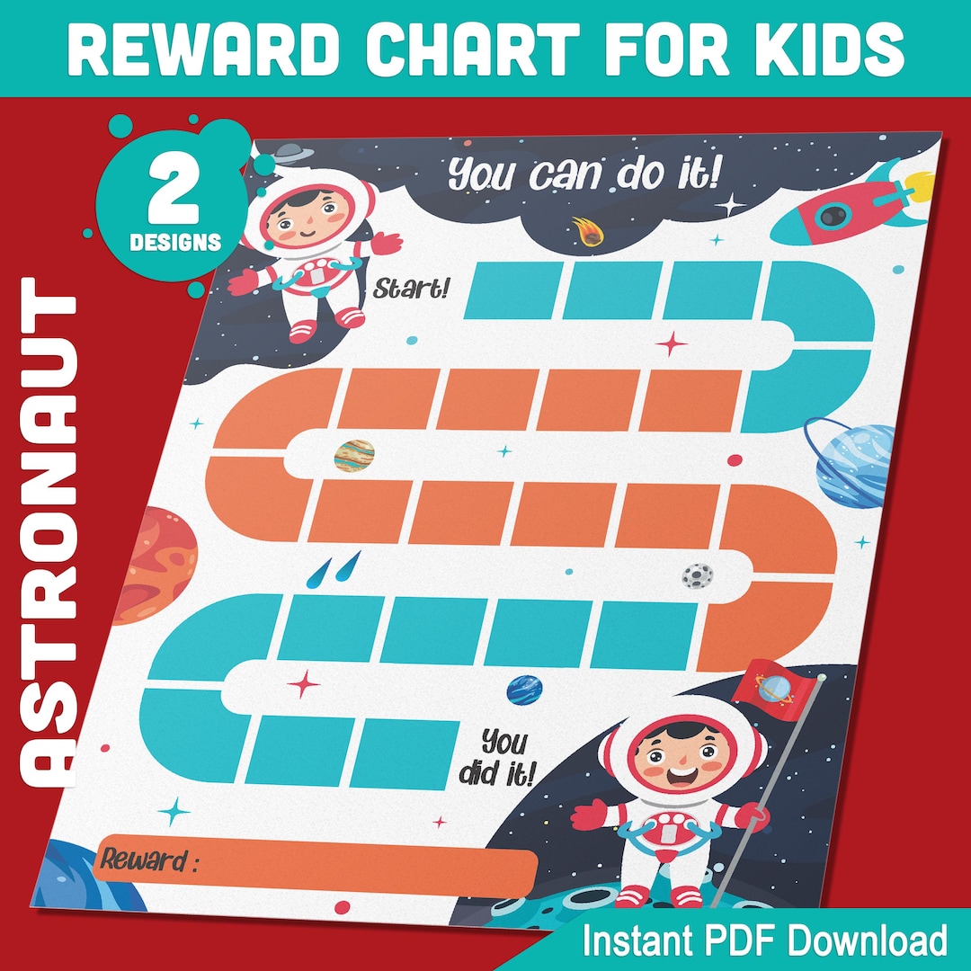 Printable Astronaut Reward Chart for Kids, Space-themed Behavior ...