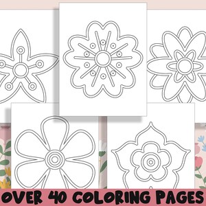 Flower Mandalas Coloring Book, 40 Printable Simple Spring Flower ...