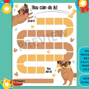 Adorable Printable Dog Reward Chart for Kids, Featuring a Happy Puppy ...