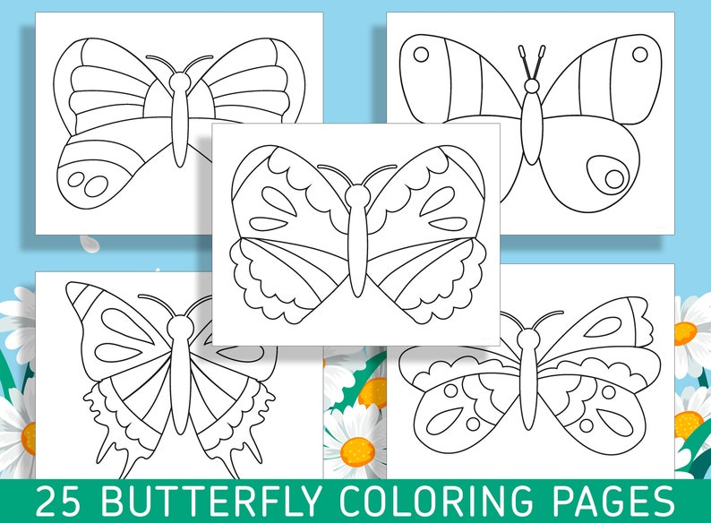 Butterfly Coloring Pages: 25 Simple Designs for Kindergarten ...