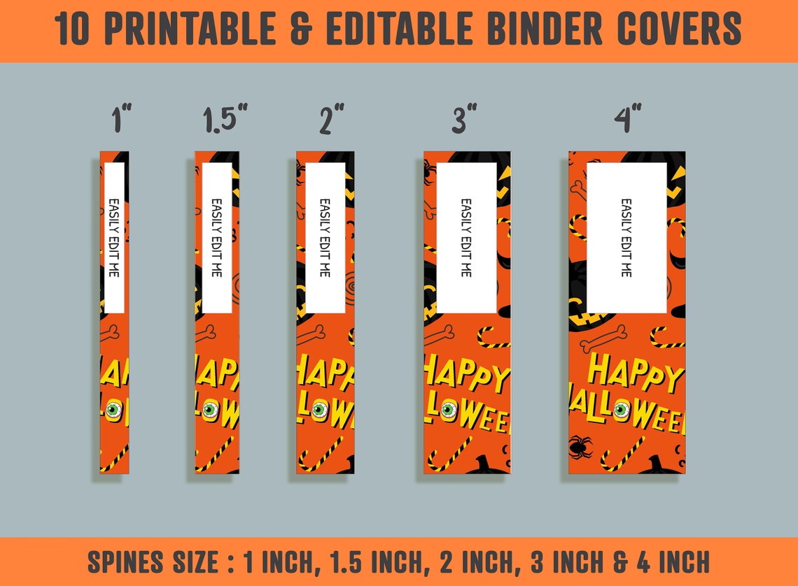 Halloween Cartoon Trick or Treat Binder Cover 10 Printable & - Etsy