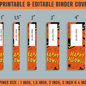 Halloween Cartoon Trick or Treat Binder Cover, 10 Printable & Editable ...