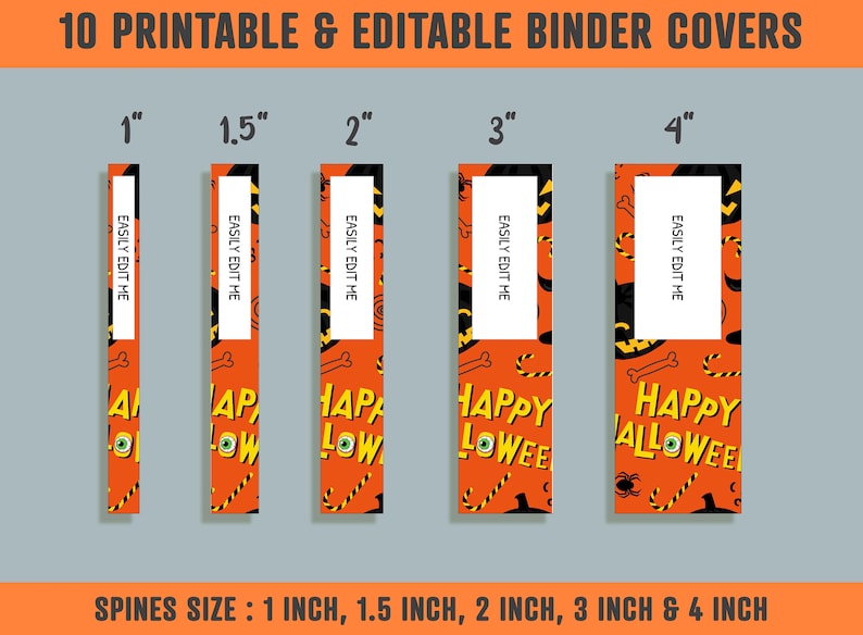 Halloween Cartoon Trick or Treat Binder Cover 10 Printable & - Etsy