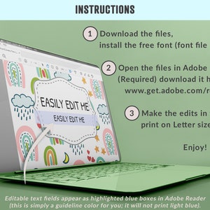 Rainbow Binder Cover, 10 Printable & Editable Binder Covers+spines ...