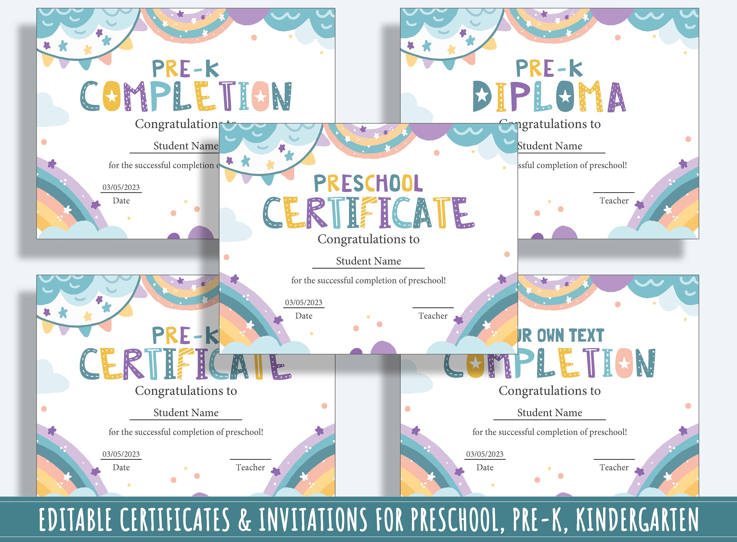 Colors of Success: 37 Pages of Rainbow-themed Diplomas, Certificates ...