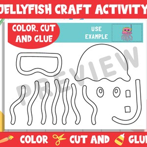 Jellyfish Craft Activity - Color, Cut, and Glue for Prek to 2nd Grade ...