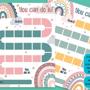 Printable Colorful Rainbow Reward Chart for Kids, Encouraging Positive ...