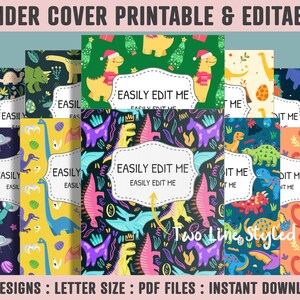 Binder Cover Printable, 10 Covers+spines, Printable, Editable, Teacher ...