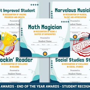Editable Annual Awards, End of the Year Activities, End of School Year ...