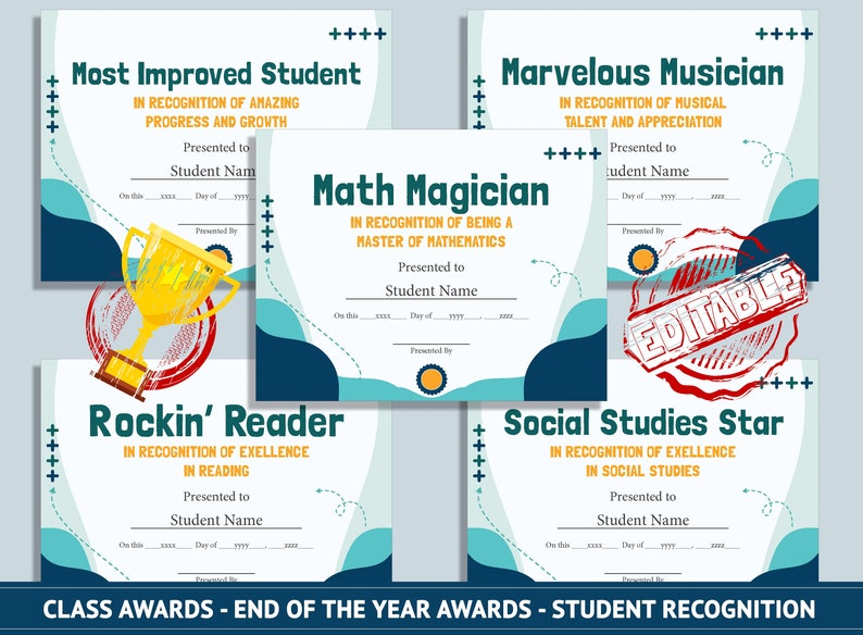 Editable Annual Awards, End of the Year Activities, End of School Year ...
