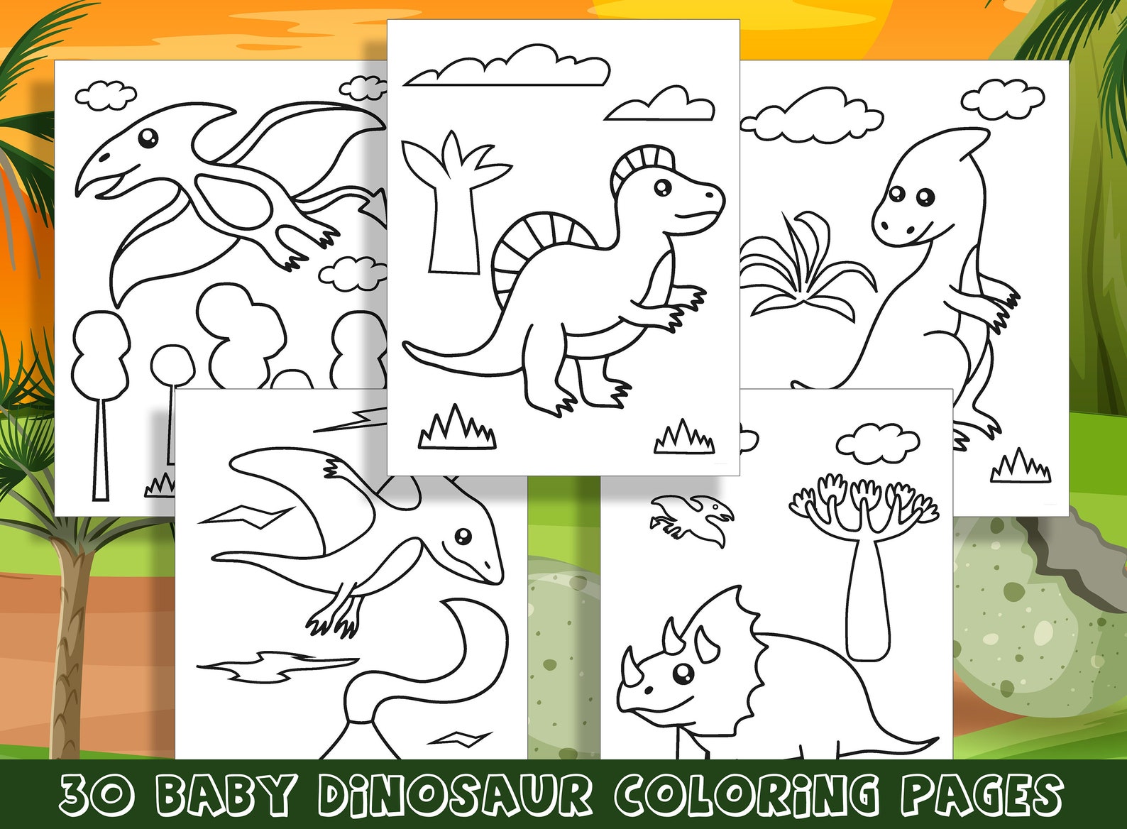 Dinosaur Coloring Pages: 30 Roar-some Baby Dinosaur Designs for ...