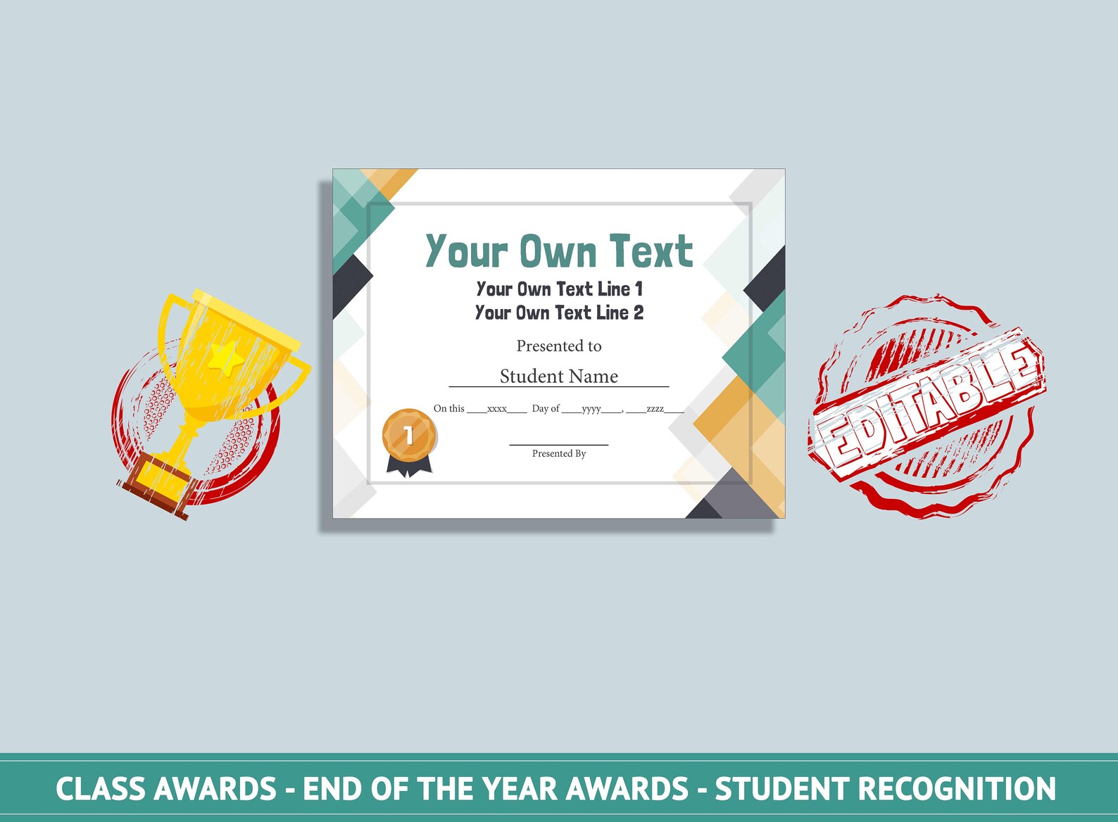 Editable Last Day of School Awards, End of the Year Awards, Student ...