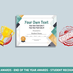 Editable Last Day of School Awards, End of the Year Awards, Student ...