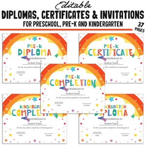 37 Customizable Rainbow-themed Pre-k, Kindergarten, and Preschool ...