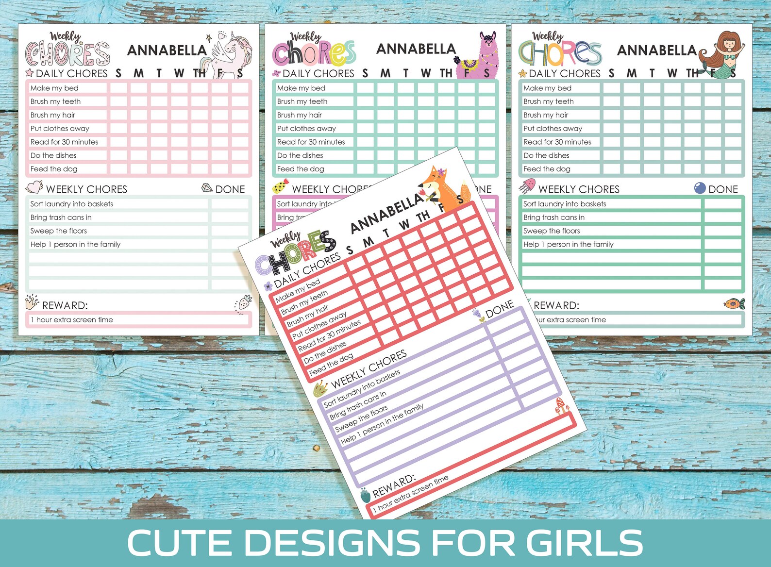 Chore Chart for Kids Editable/printable Chore Chart for Kids - Etsy