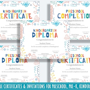 Certificate Template, Editable End of Year Diplomas, Certificates, and ...