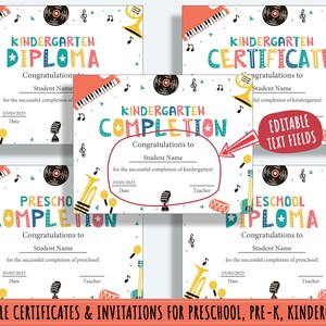 Customizable Diplomas, Certificates, and Invitations for Preschool and ...