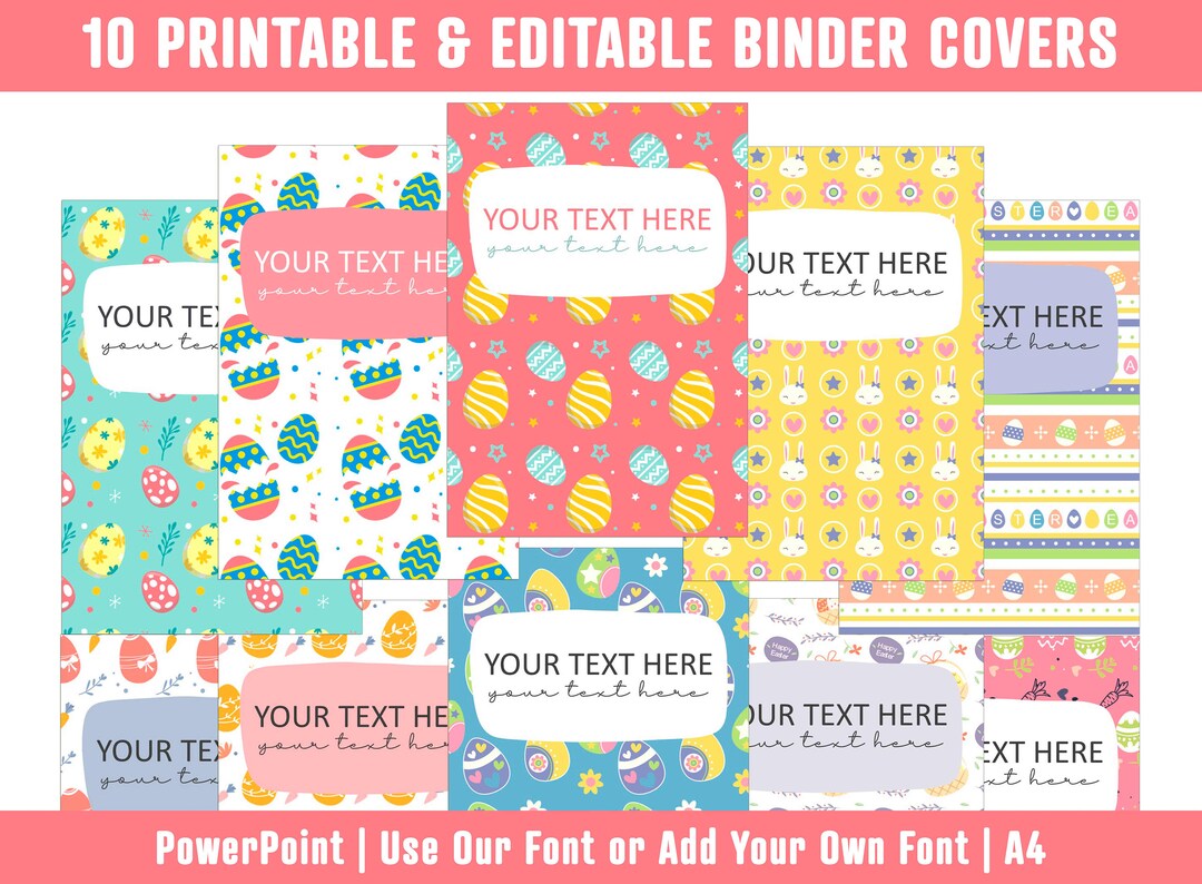 Powerpoint Binder Covers, 10 Printable/editable Easter Binder Covers ...