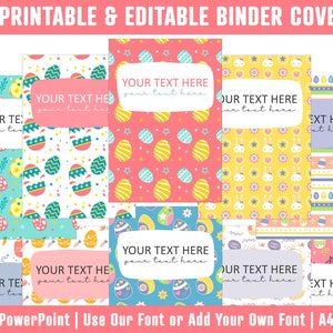 Powerpoint Binder Covers, 10 Printable/editable Easter Binder Covers ...