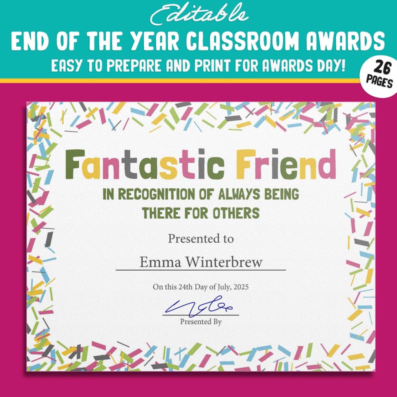 Editable Fun Awards for Students at the End of the Year, Classroom ...