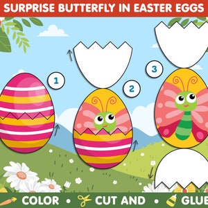 Fluttering Fun: Surprise Butterfly in Easter Eggs Craft Activity for ...