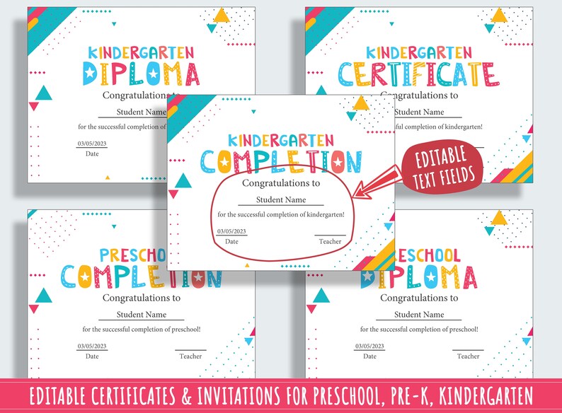 Modern-themed Preschool and Kindergarten End-of-year Celebration Kit ...