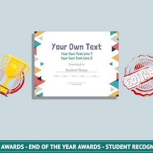 Editable End of the Year Activities, End of School Year Awards, Student ...
