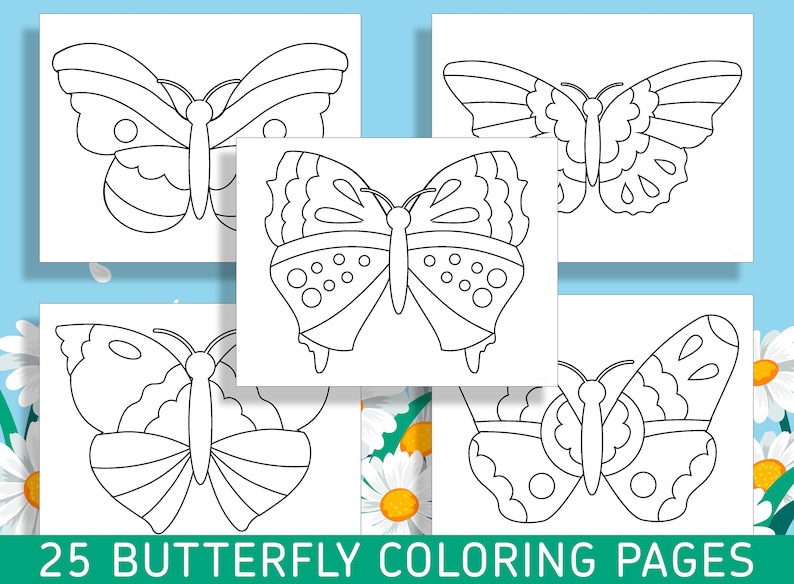 Butterfly Coloring Pages: 25 Simple Designs for Kindergarten ...