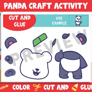 Cute Panda Craft Activity - Color, Cut, and Glue for Prek to 2nd Grade ...