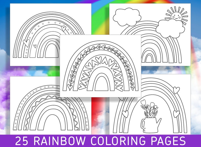 25 Delightful Rainbow Coloring Pages for Kids Perfect for Preschool ...