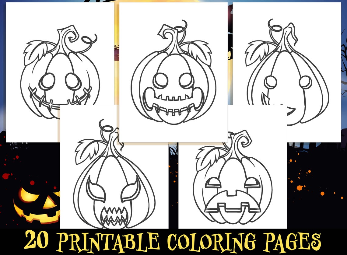 Pumpkin Coloring Pages, 20 Pumpkin Coloring Sheets for Kids, Boys ...